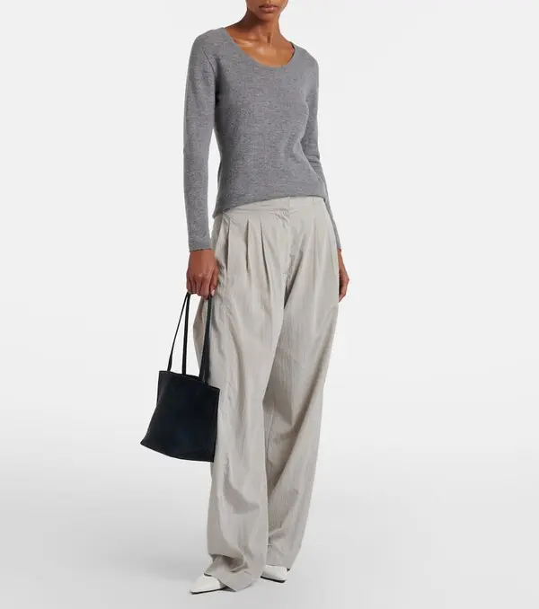 THE ROW Park Edge Medium Suede Tote Bag - Blue