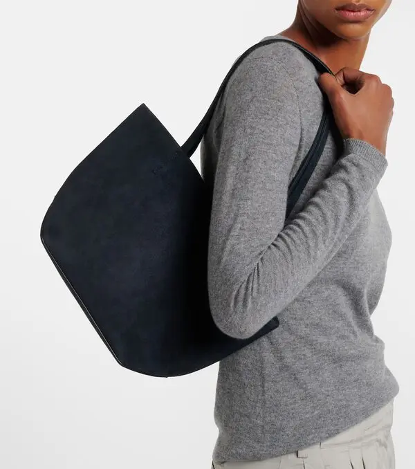 THE ROW Park Edge Medium Suede Tote Bag - Blue