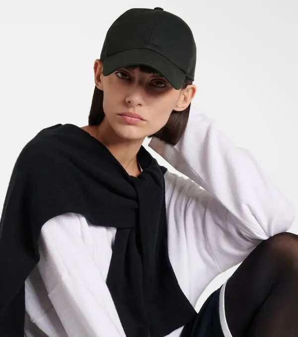 THE ROW Caspian Cotton Canvas Baseball Cap - Black