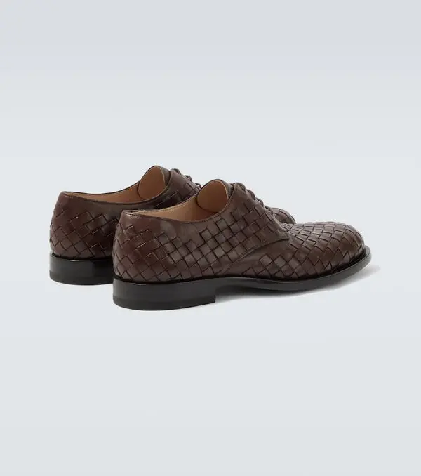 THE ROW Novus Woven Leather Derby Shoes - Brown