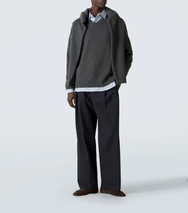 THE ROW Tibor Gabardine Wide-leg Pants - Blue