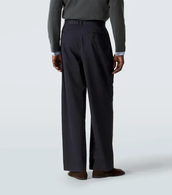 THE ROW Tibor Gabardine Wide-leg Pants - Blue