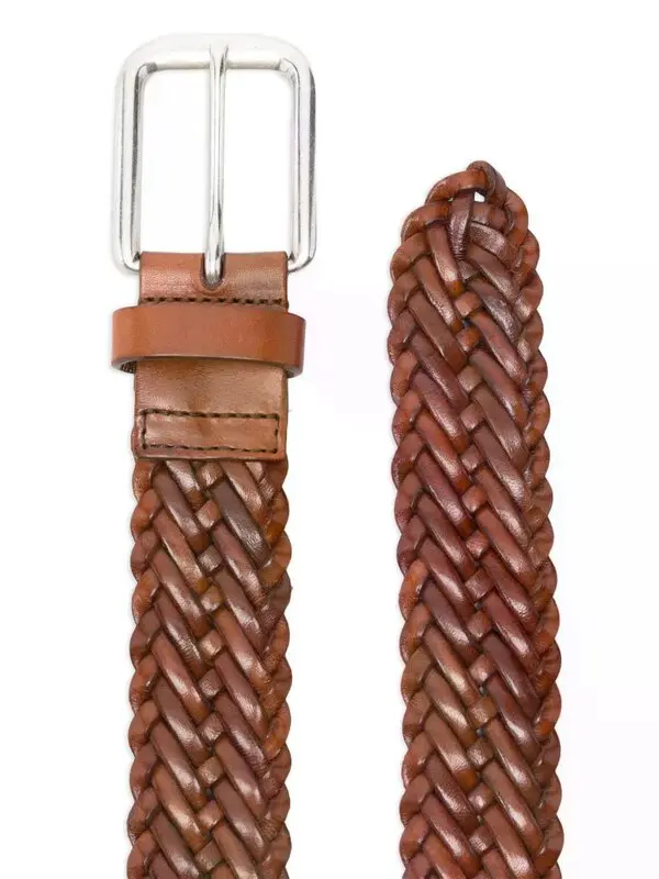 Sandro Braided Leather Belt - Brown
