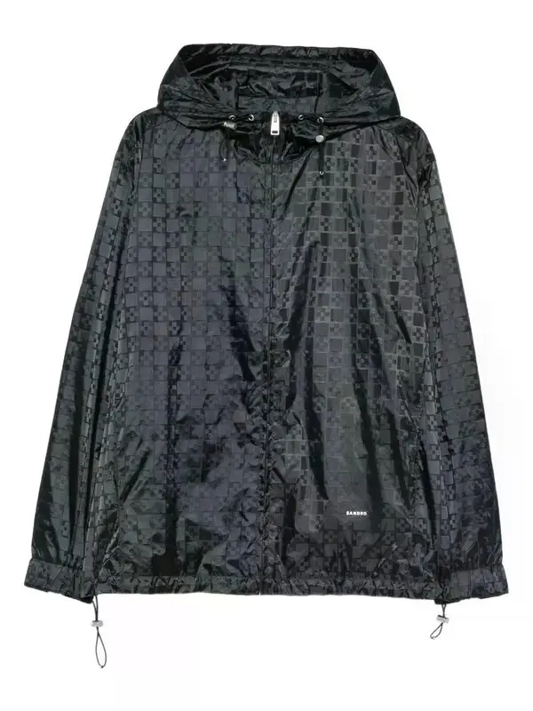 Sandro Square-pattern Jacket - Black