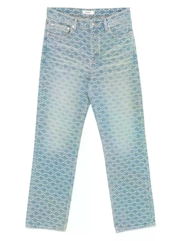 Sandro Regular-fit Square Cross Jacquard Jeans