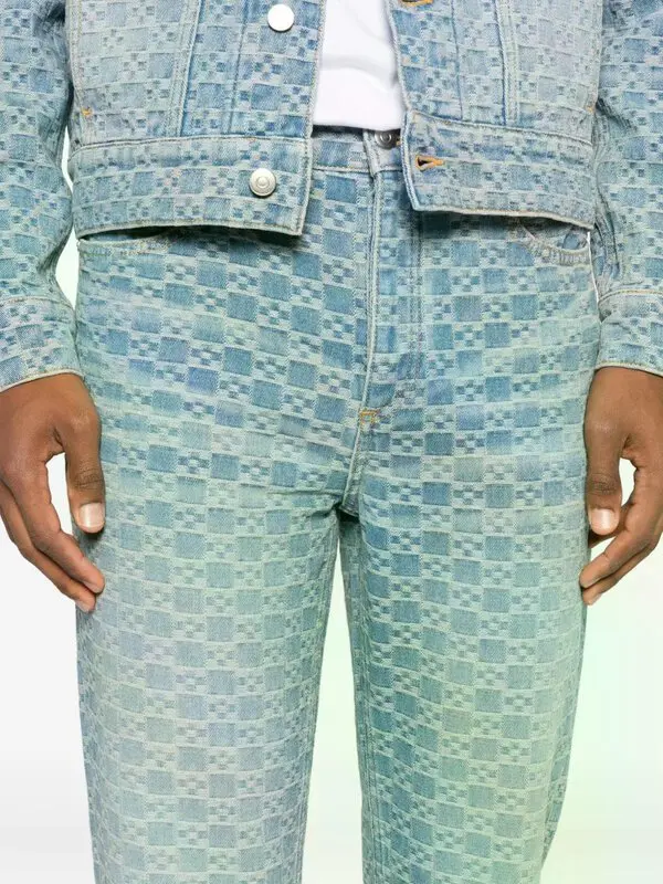 Sandro Regular-fit Square Cross Jacquard Jeans