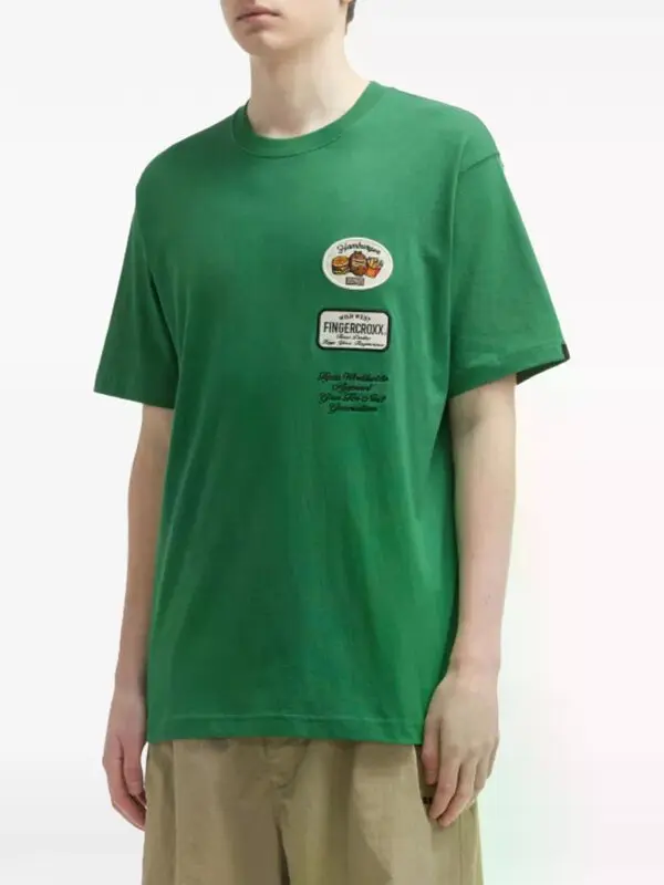 FINGERCROXX Patch-detail Short-sleeve T-shirt - Green