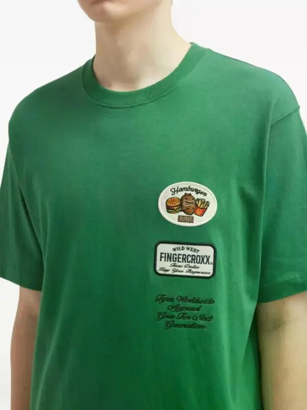 FINGERCROXX Patch-detail Short-sleeve T-shirt - Green