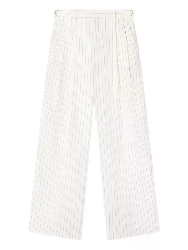 Sandro Belted Striped Wide-leg Trousers