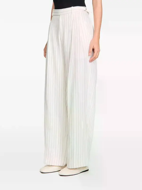 Sandro Belted Striped Wide-leg Trousers