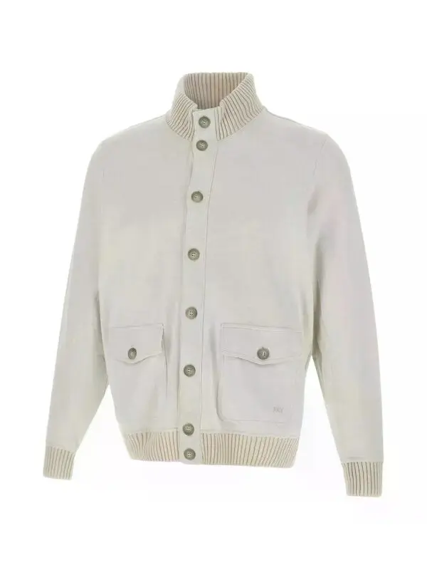 FAY Ribbed Trim Jacket With Flap Pockets