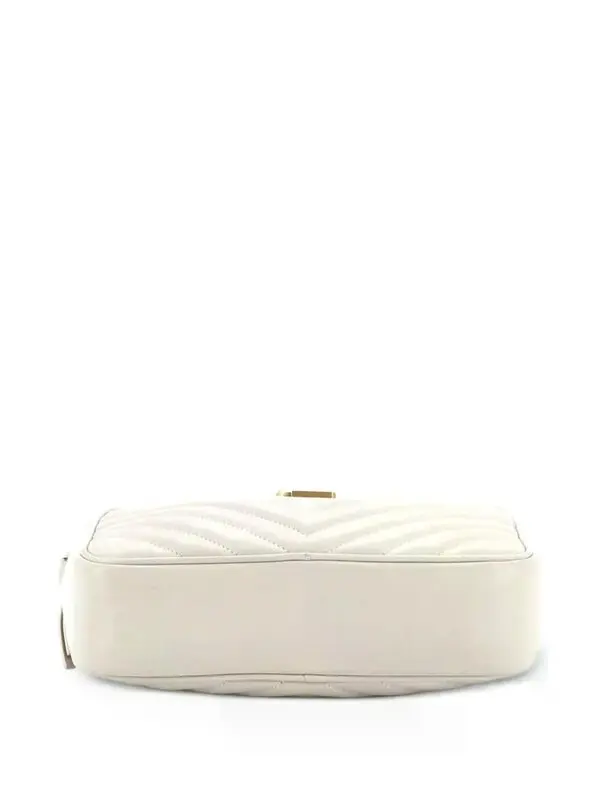 Saint Laurent Lou Camera Small Crossbody Bag Matelasse Chevron Leather - Neutrals