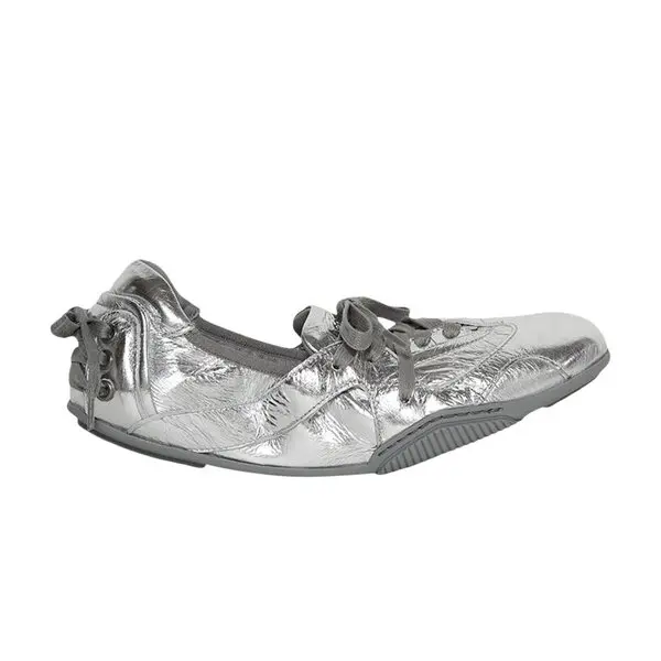 Acne Studios Lace-up Ballet Flat - Silver