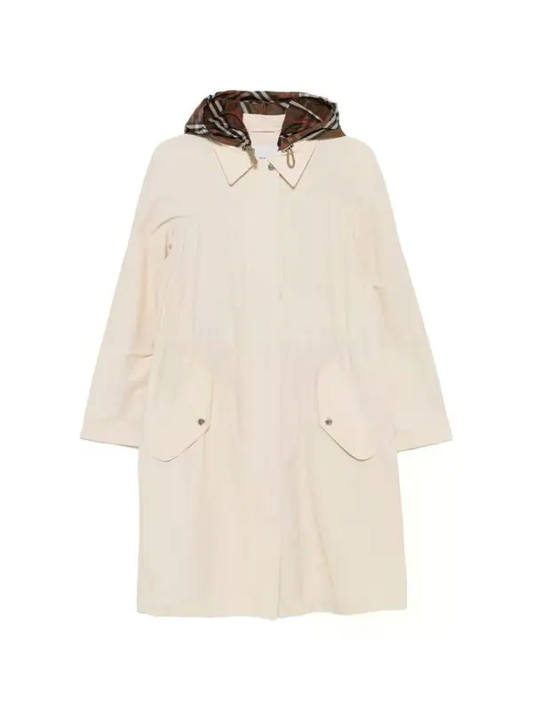 Burberry Newbury Check Hooded Parka Coat