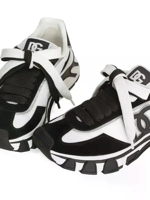 Dolce & Gabbana Dg Country Road Nylon And Leather Sneakers - White