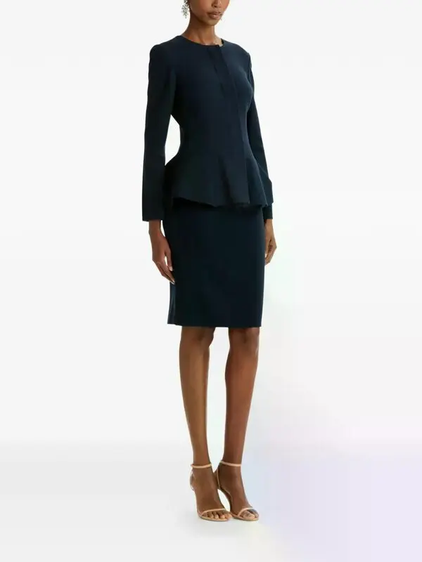 Oscar De La Renta Peplum Wool-blend Jacket - Blue