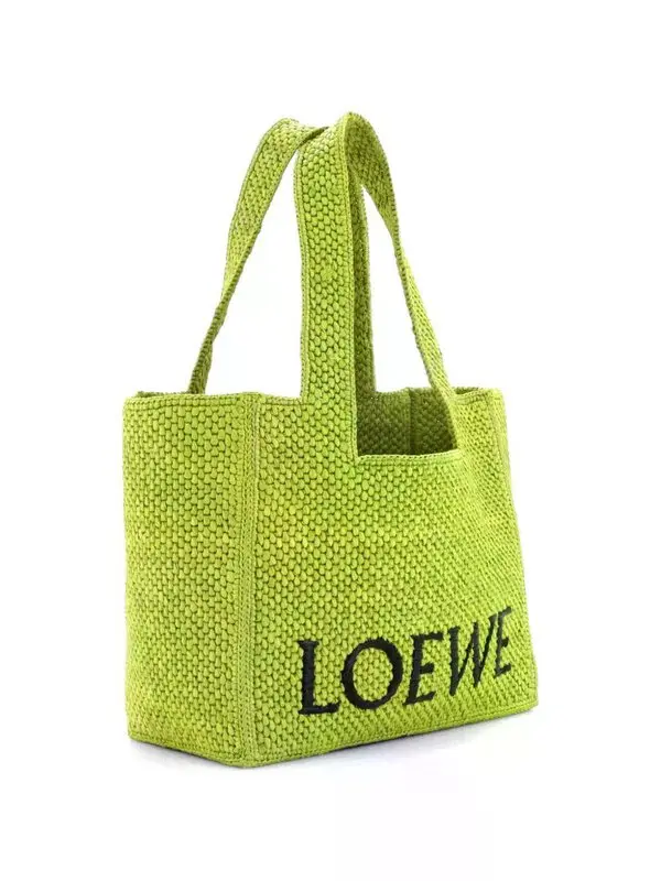 Loewe Paula's Ibiza Logo Convertible Raffia Medium Tote Bag