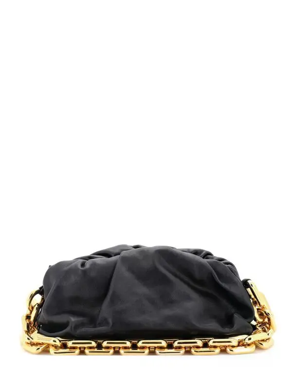 Bottega Veneta The Chain Pouch Leather Shoulder Bag - Black