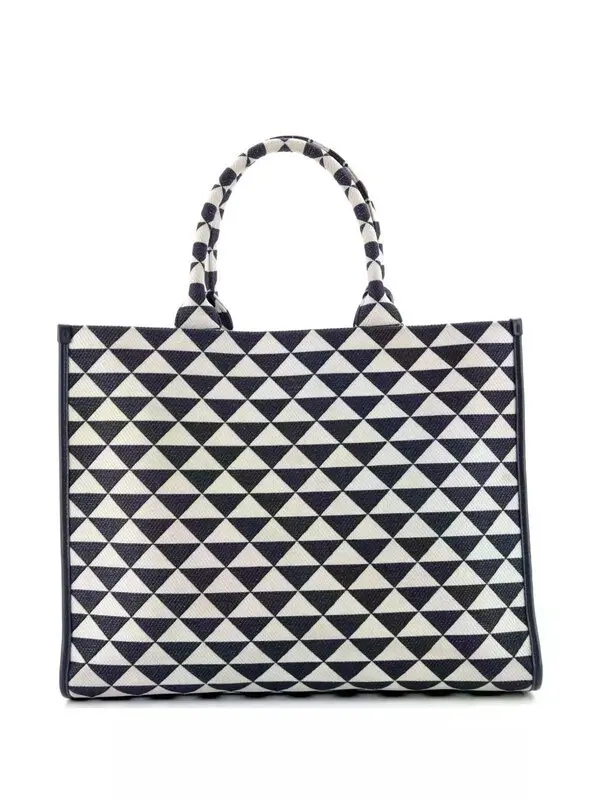 Prada Symbole Shopper Jacquard Large Tote Bag - Blue