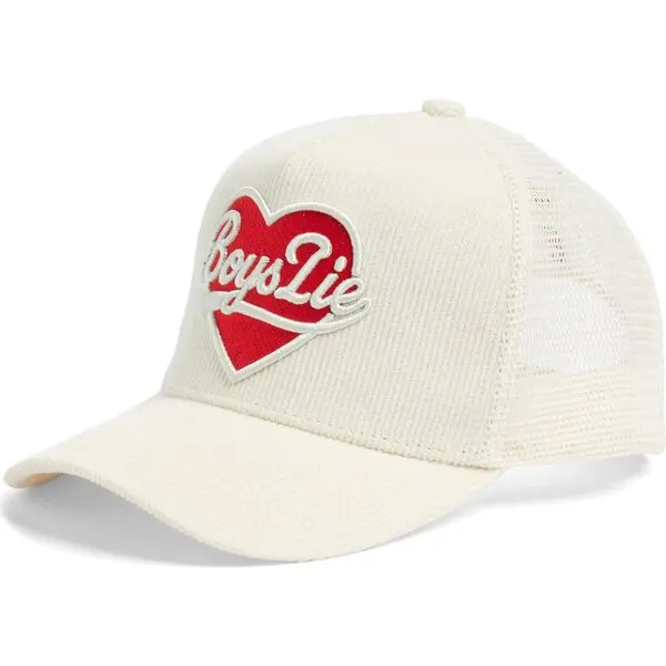 BOYS LIE Signature Corduroy Trucker Cap - White