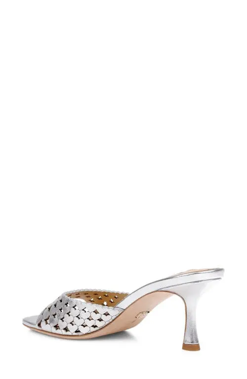 Badgley Mischka Windy Heart Cut Out Slide Sandal - Silver Metallic