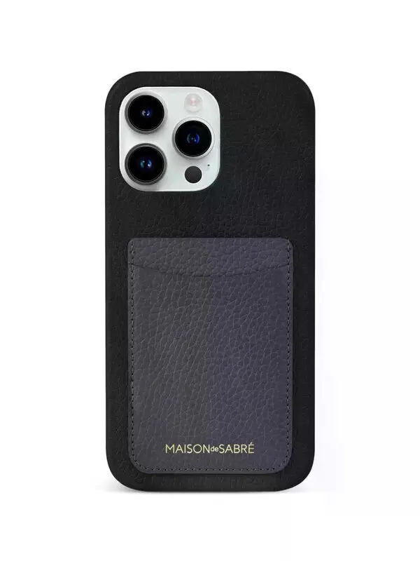 MAISON DE SABRE Leather Iphpne 14 Pro Max Phone Case - Black