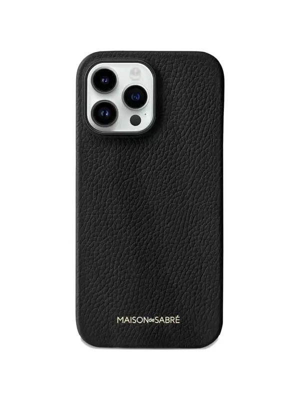MAISON DE SABRE Leather Iphone 15 Pro Max Phone Case - Black