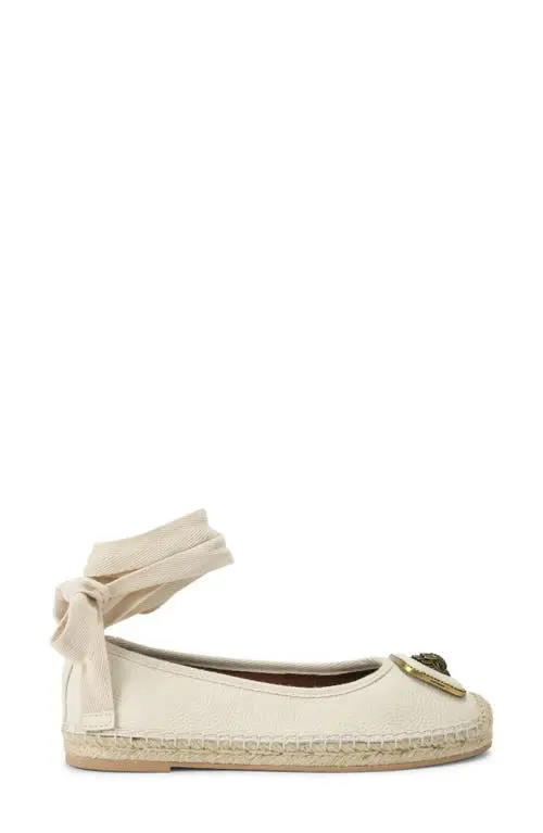 Kurt Geiger Pimlico Espadrille Ballet Flat With Ankle Ties - Natural