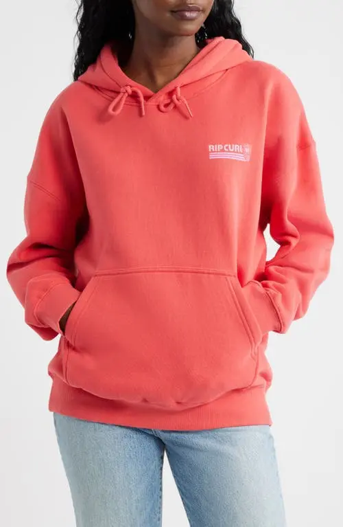 Rip Curl Relaxed-fit Heritage Hoodie - Deep Red
