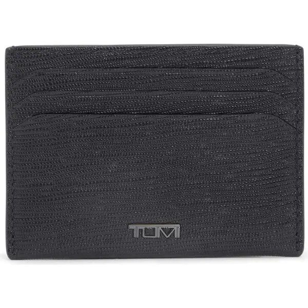 Tumi Nassau Slim Leather Card Case - Black Embossed