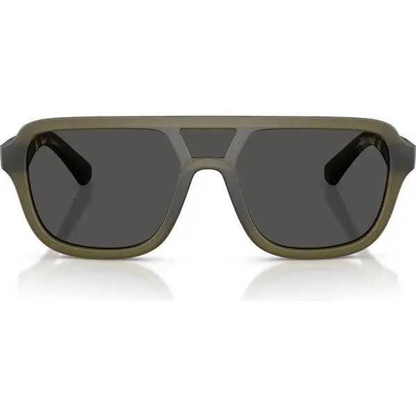 Burberry 128mm Pilot Sunglasses - Matte Green/dark Grey