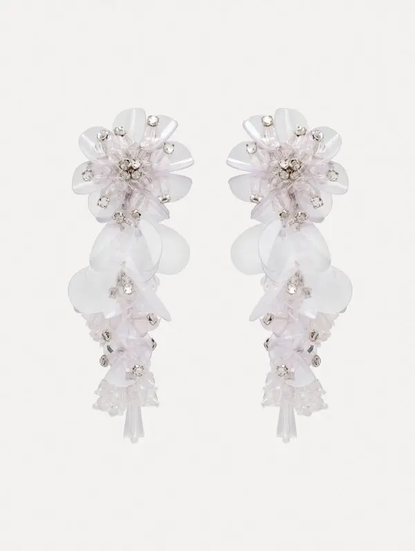 Oscar De La Renta Bouquet Drop Clip-on Earrings - One-color