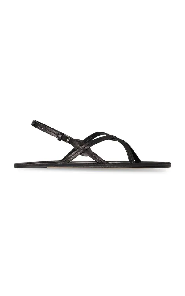 THE ROW Malick Leather Sandals - Black