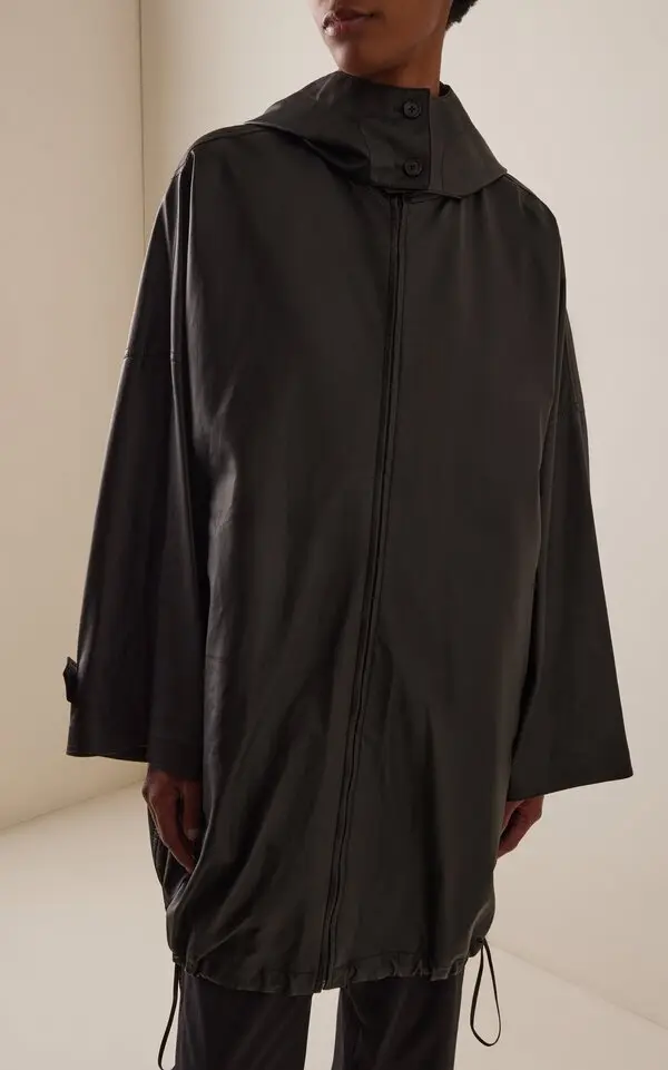 THE ROW Cassandre Plonge Leather Coat