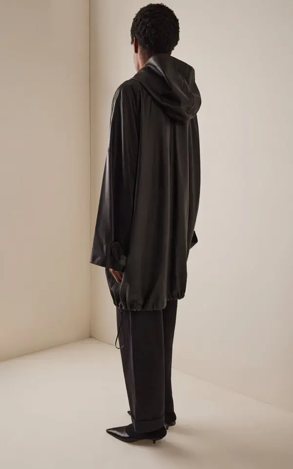 THE ROW Cassandre Plonge Leather Coat