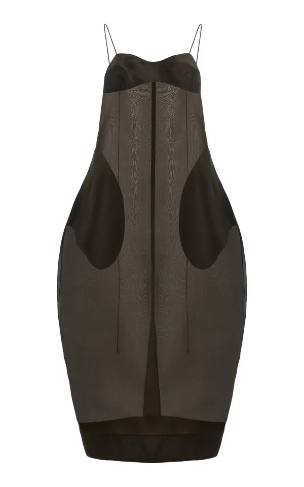 RÓHE Sheer Silk-organza Bustier Midi Dress - Brown
