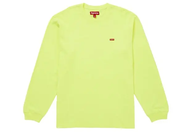 Supreme Small Box Long Sleeve Tee Shirt - Fluorescent Yellow
