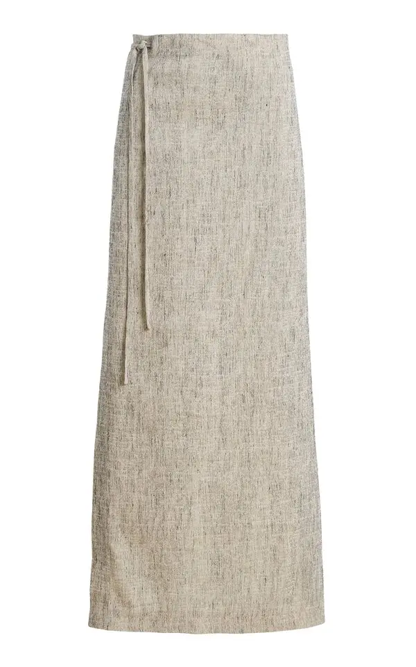 THE ROW Blum Linen-silk Maxi Skirt - Black,white