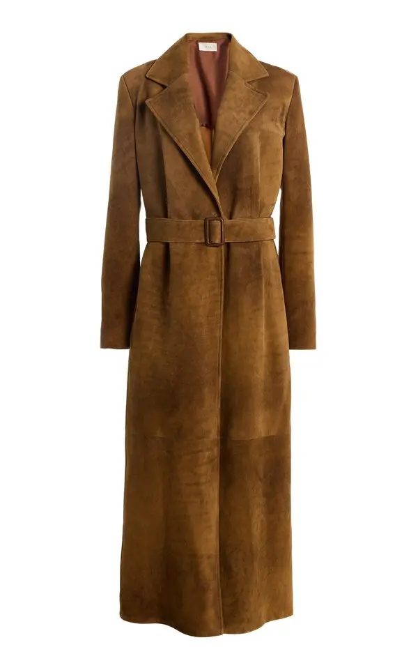 THE ROW Raisa Suede Trench Coat - Brown