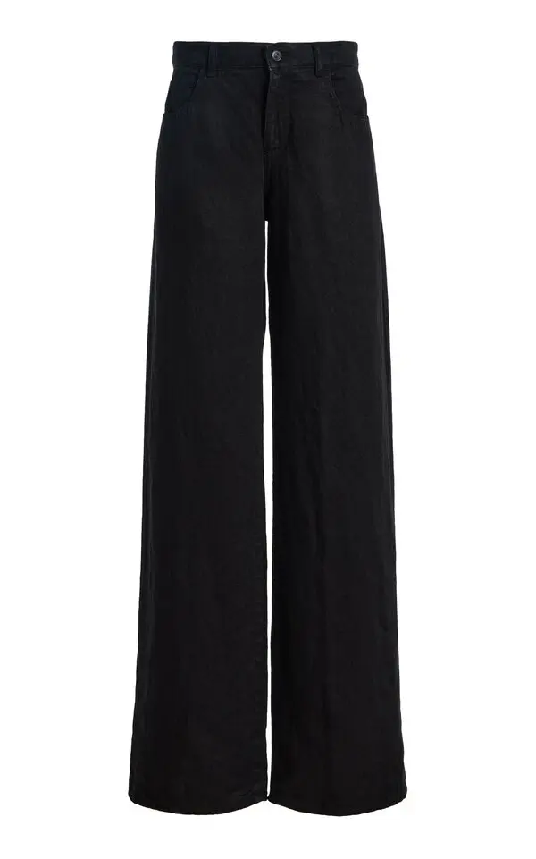 THE ROW Eglitta Linen Straight-leg Jeans - Black