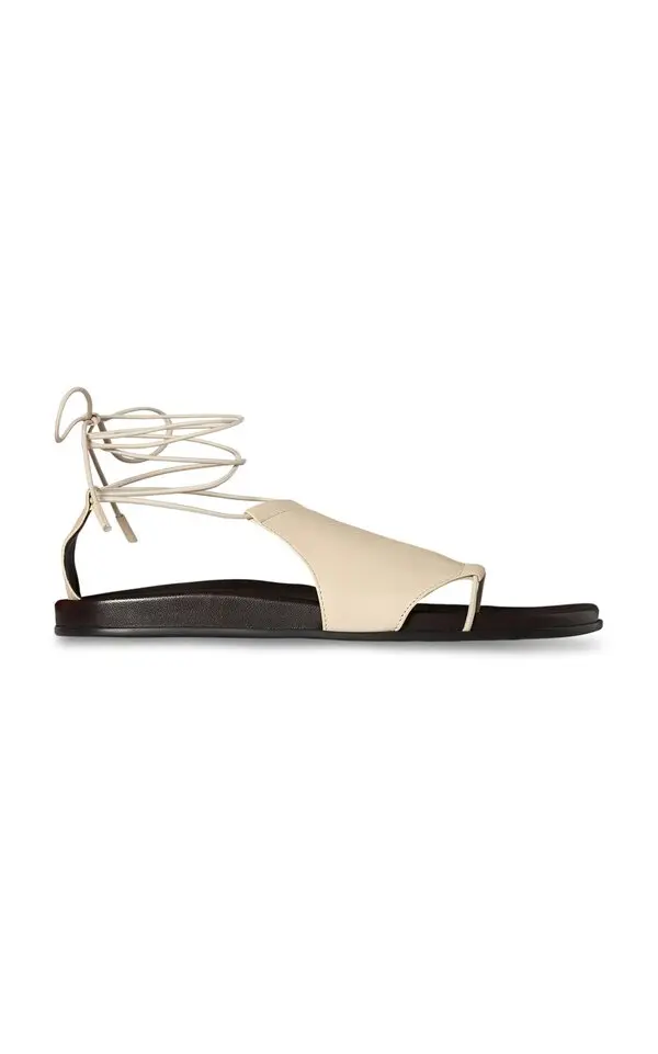 THE ROW Vivienne Lace-up Leather Sandals - Ivory