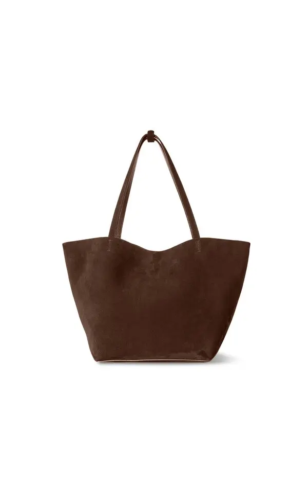 THE ROW Park Three Edge Suede Tote - Brown
