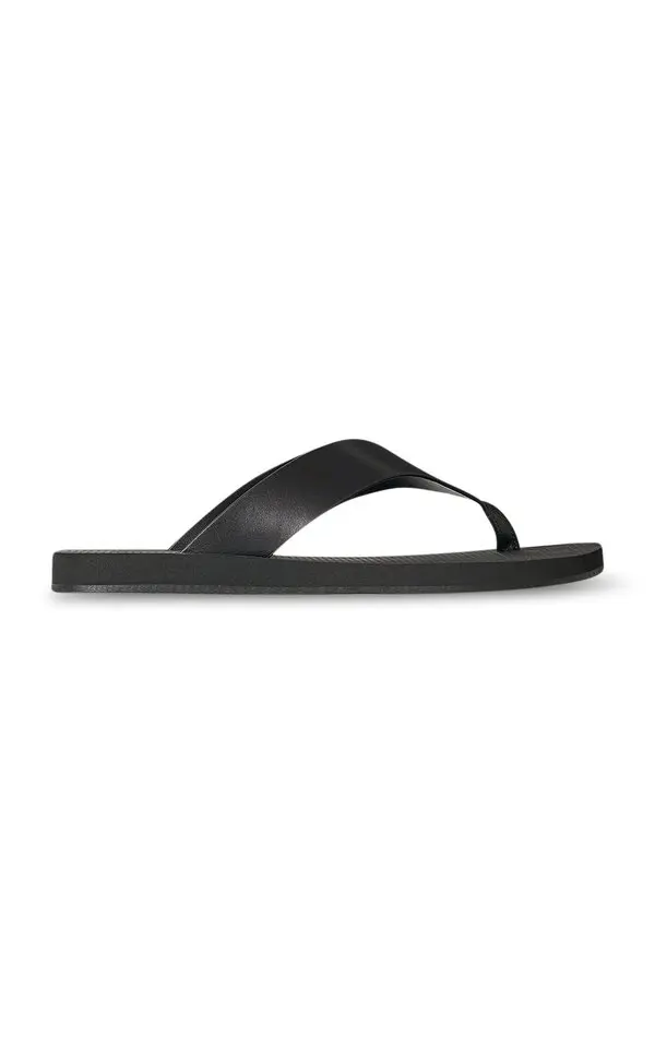 THE ROW Dune Leather Ginza Sandals - Black