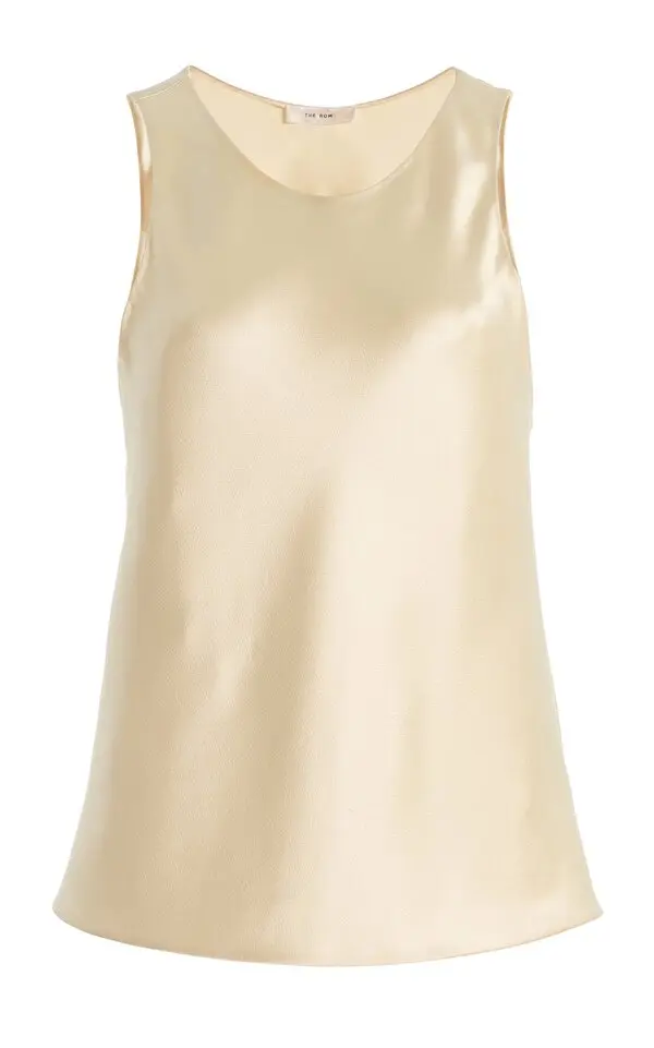 THE ROW Faustino Silk Satin Tank Top - Yellow