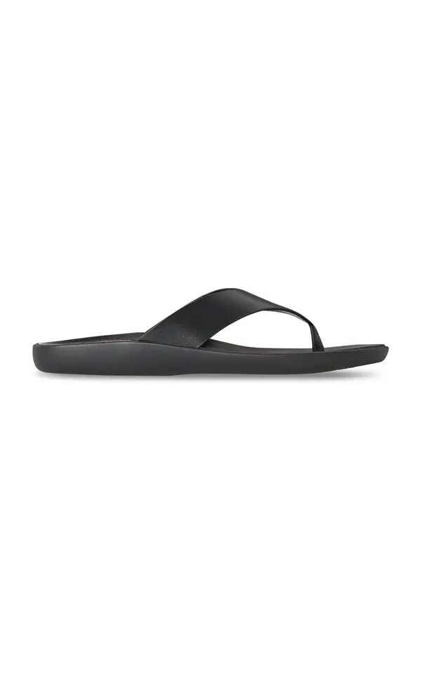 THE ROW Leger Calfskin Leather Thong Sandals - Black
