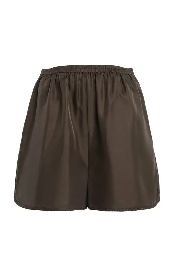 RÓHE Taped Silk Shorts - Brown