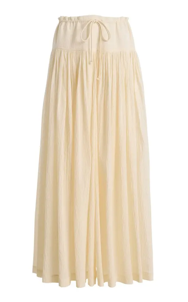 THE ROW Berenice Cotton Cheesecloth Pants - Ivory