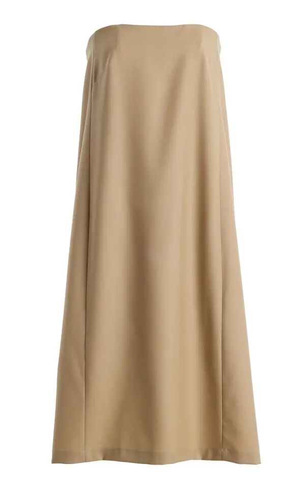 SLOAN Exclusive Summer Wool Corset Midi Dress - Neutral
