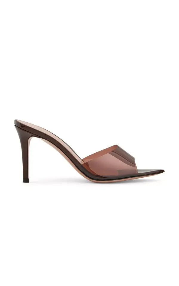 GIANVITO ROSSI Elle Plexi Mules - Brown