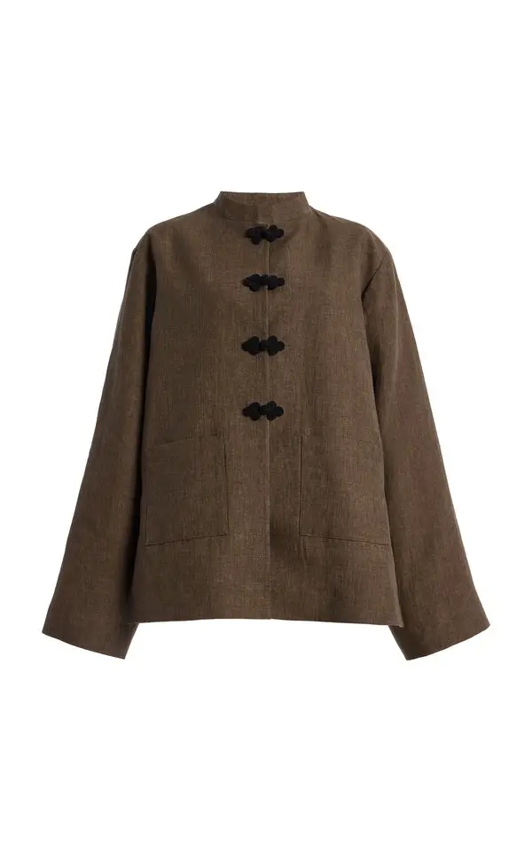 RÓHE Marie Linen Jacket - Brown